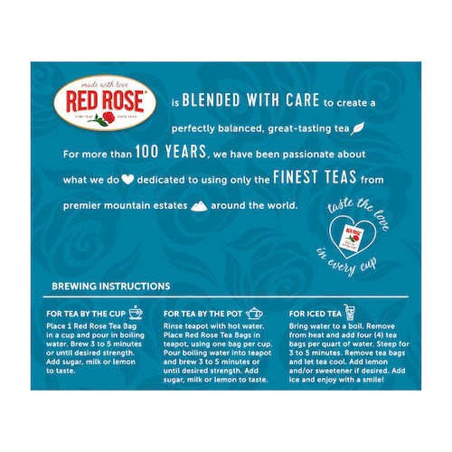 Red Rose Original Black Tea - 40ct Black Tea Bags 6 Pack